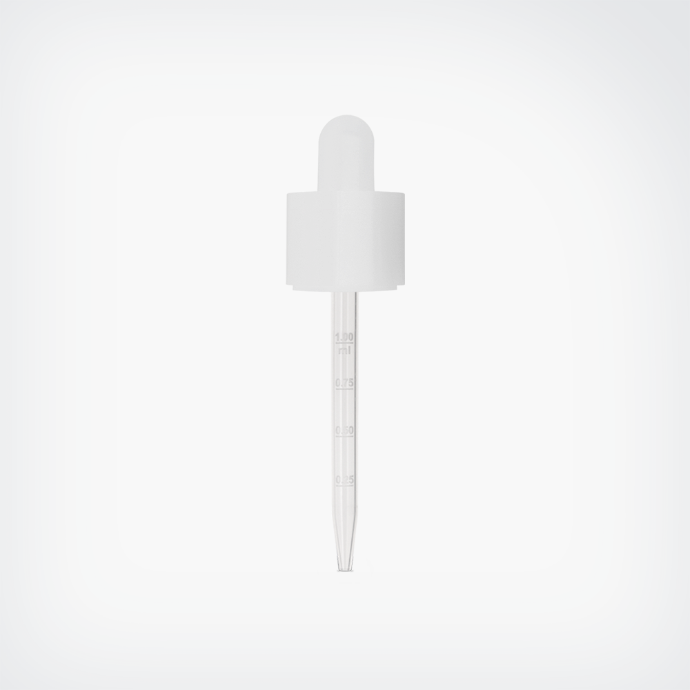Smooth Sided Child Resistant Tamper Evident (CRTE) Graduated Plastic Pipette White | ebottles-store