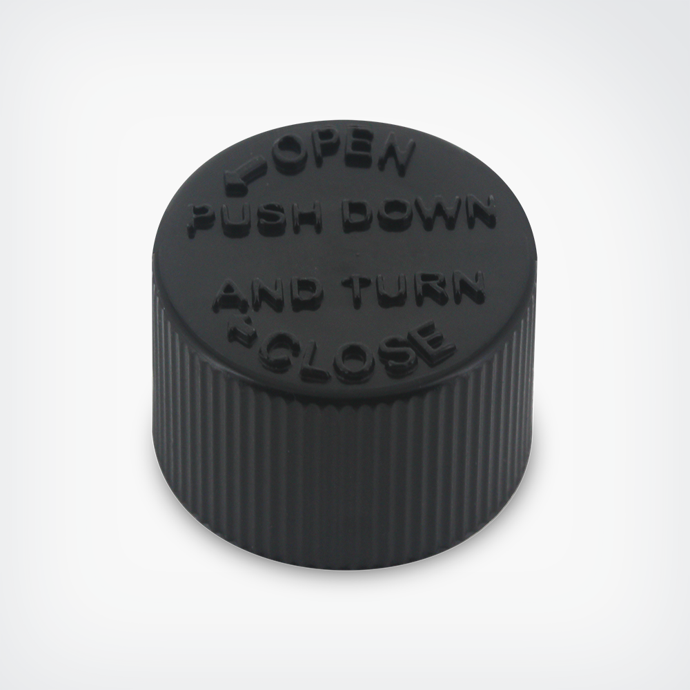 Text Style Ribbed LUG Plug Seal Black | ebottles-store