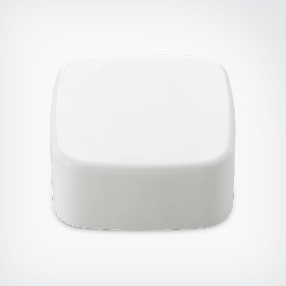 Square Smooth Sided Foil Lined Gloss White | ebottles-store