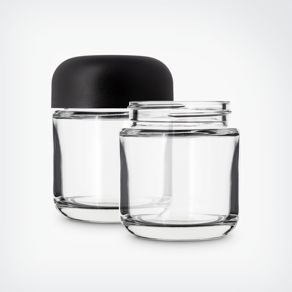 Glass Round Base Child Resistant Flower Jar