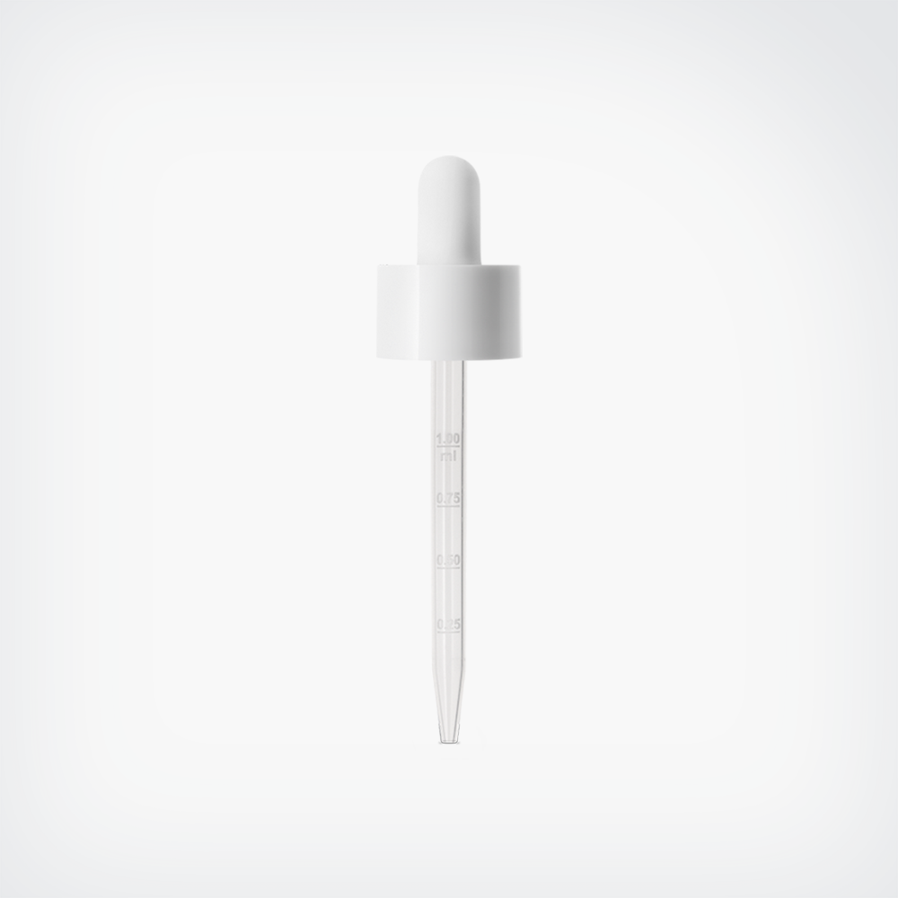 Smooth Sided with Graduated Plastic Pipette White - 1 ml White Bulb ...