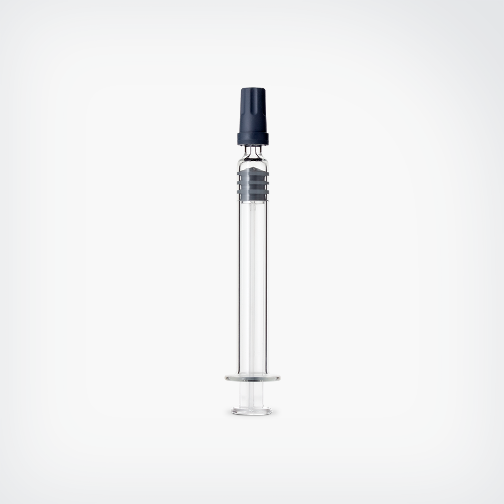 Long Non-Graduated Glass Syringe - Straight Tip & End Cap